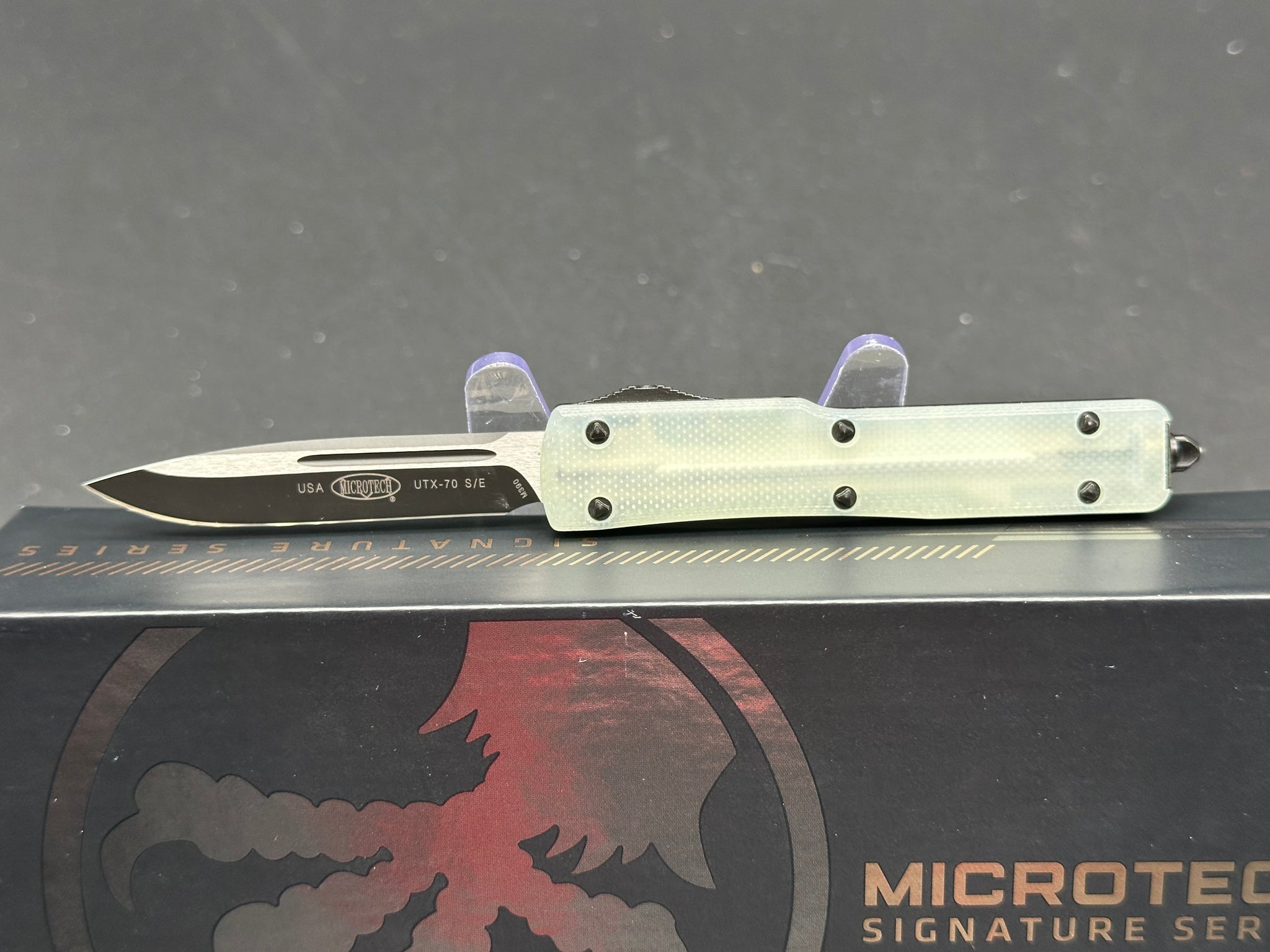 Microtech Signature Series UTX-70 S/E OTF Auto Knife Jade G-10 (2.4" B