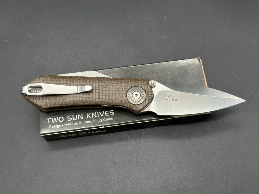 Twosun TS334 micarta scales 14c28n – LuvThemKnives