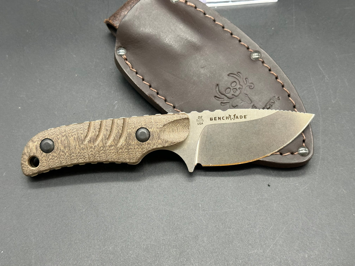 BENCHMADE BONE COLLECTOR SKINNER KNIFE, MICARTA HANDLE ONLAYS ...