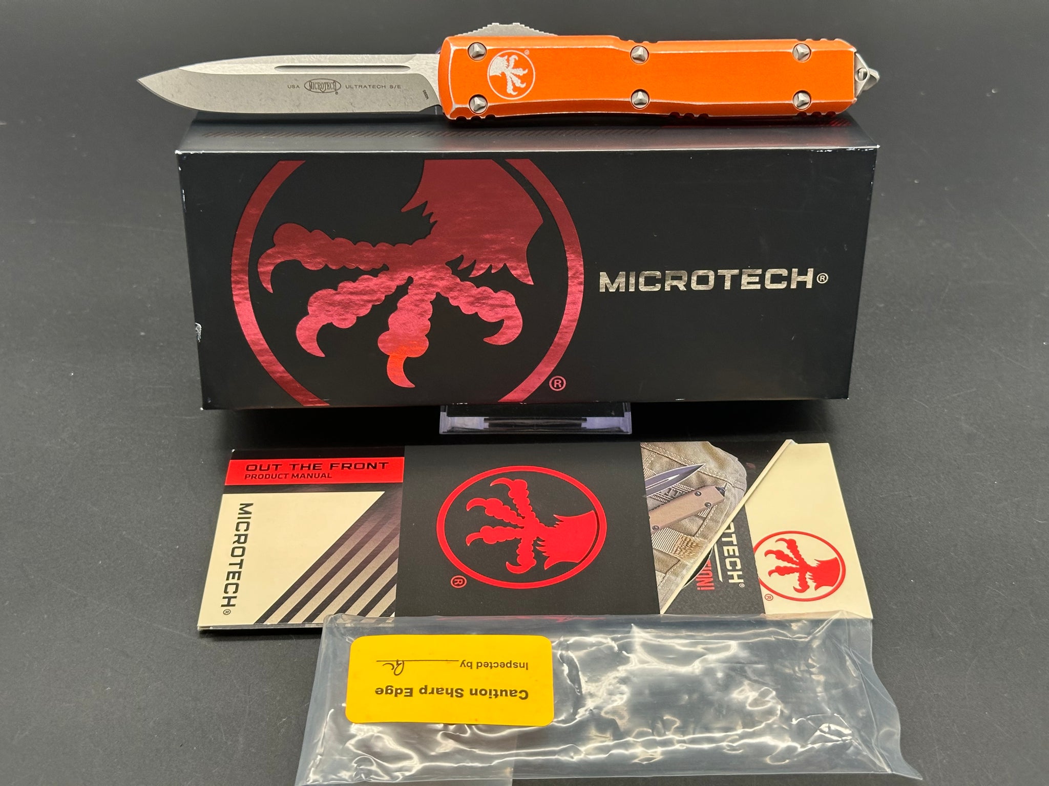 Microtech Ultratech S/E OTF Automatic Knife distressed Orange (3.4" Ap
