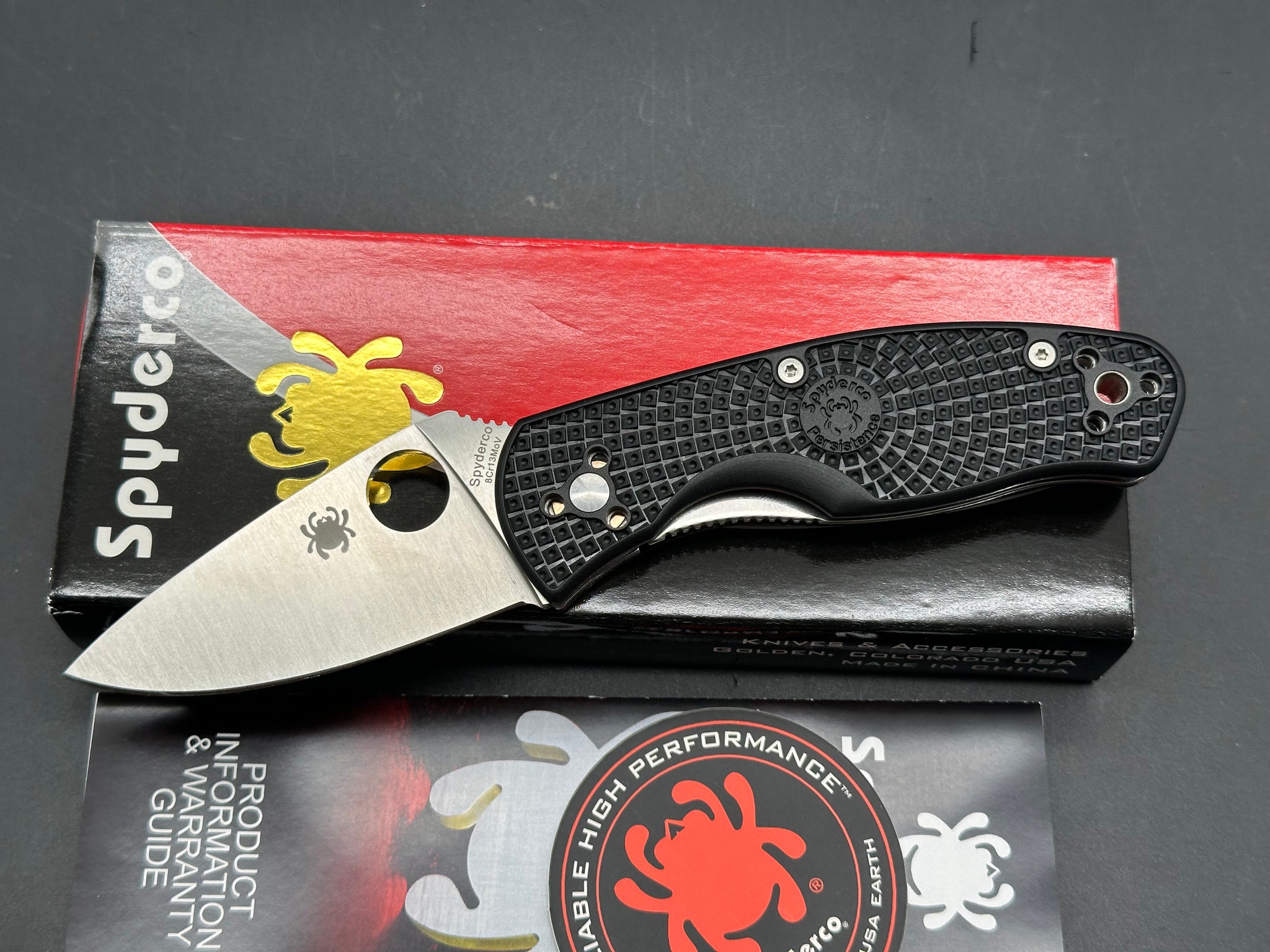 Spyderco Persistence Lightweight 2.75" 8Cr13MoV Satin Blade with Black