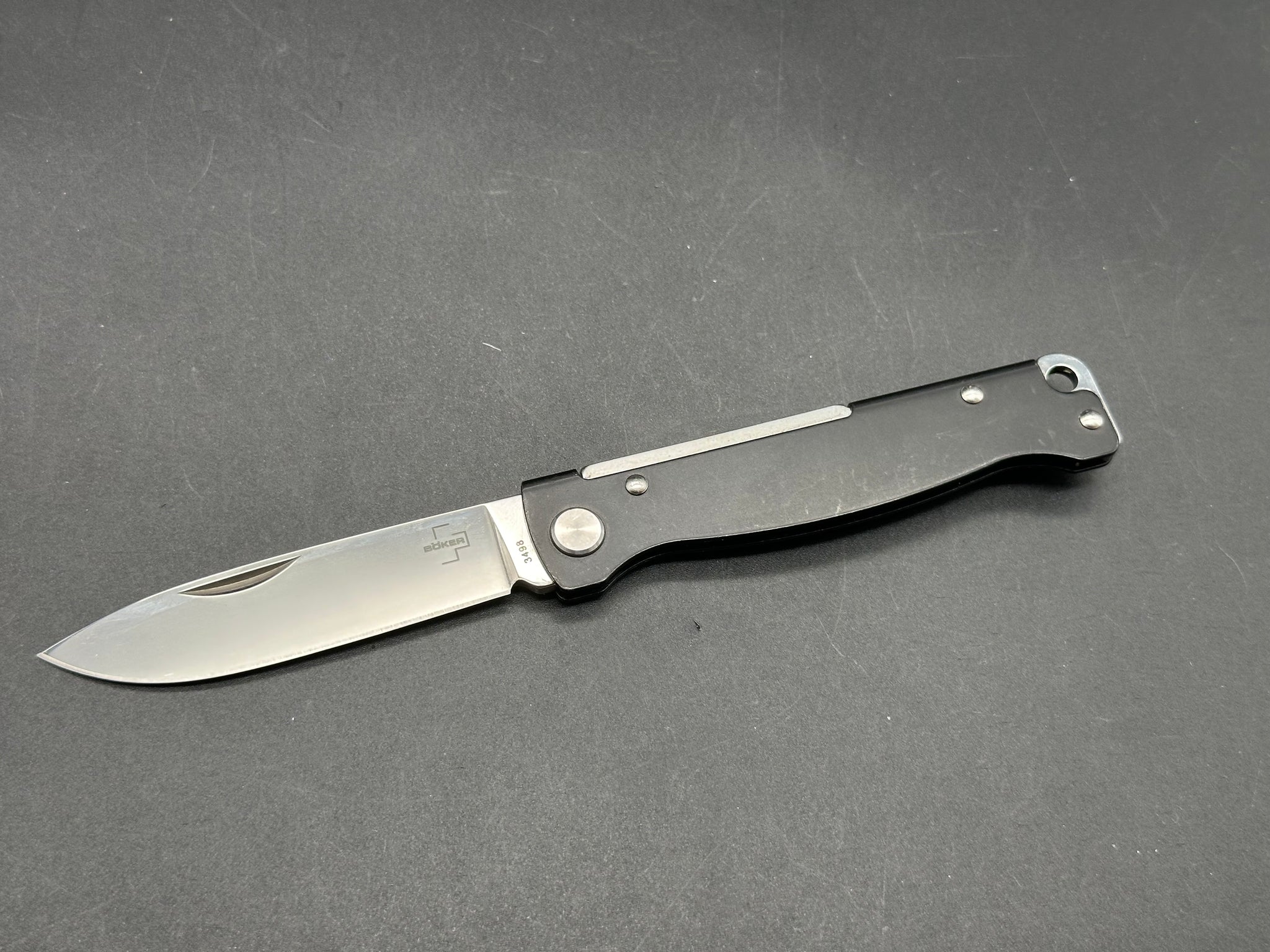 Boker Plus Atlas Slip Joint Black Steel handles (2.6" Sandvik 12C27 Sa