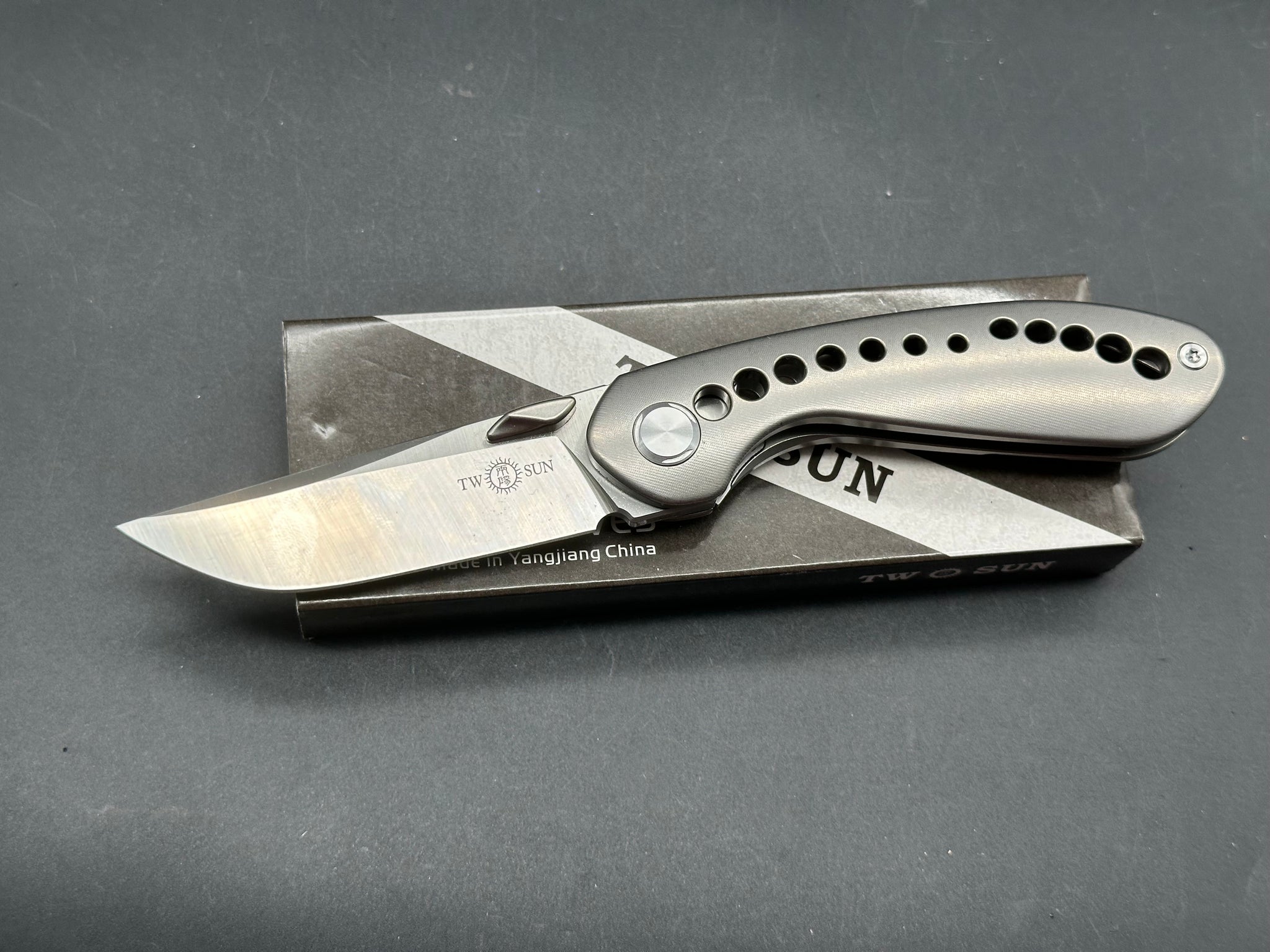 TwoSun Tepe Vortex Folding Knife Titanium handle w/390 blade