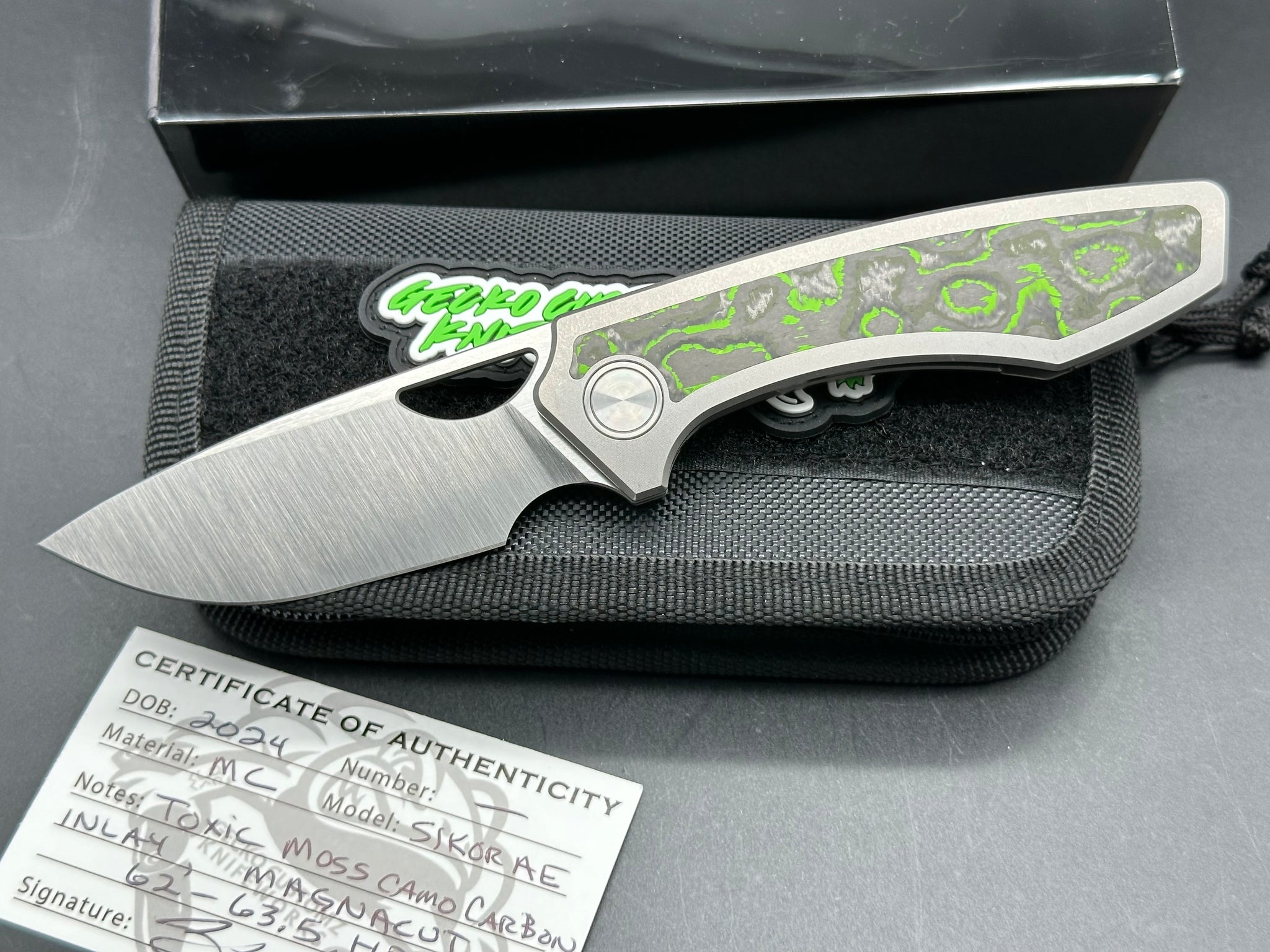 Gecko Customz Knifeworks Sikorae MagnaCut Satin Blade with Titanium