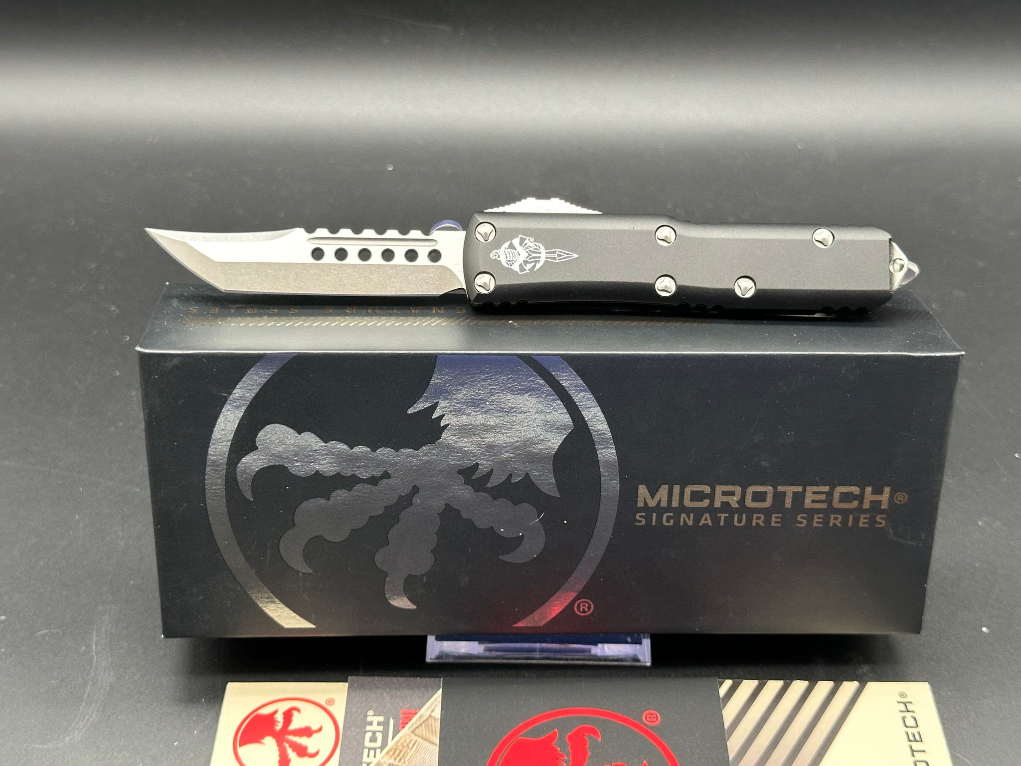 Microtech UTX-85 Hellhound OTF Automatic Knife Black Aluminum (Factory