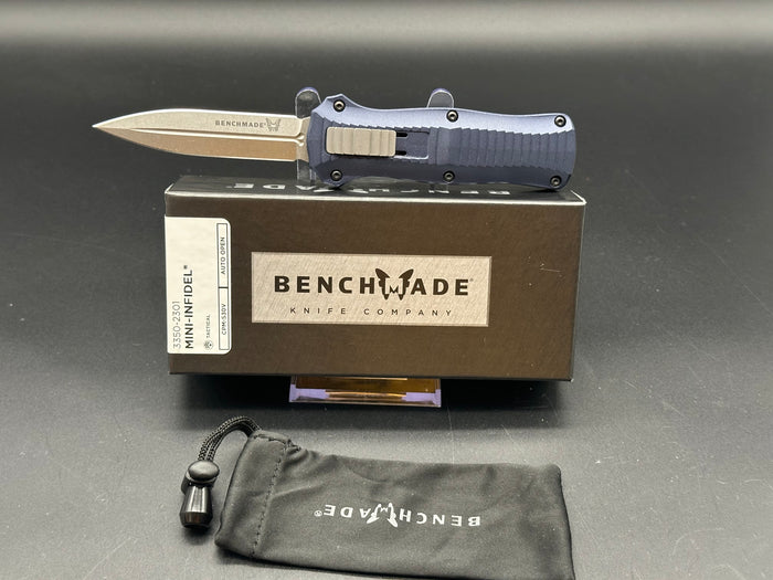 Benchmade Limited Edition Mini Infidel OTF Knife Crater Blue (3.1" SW