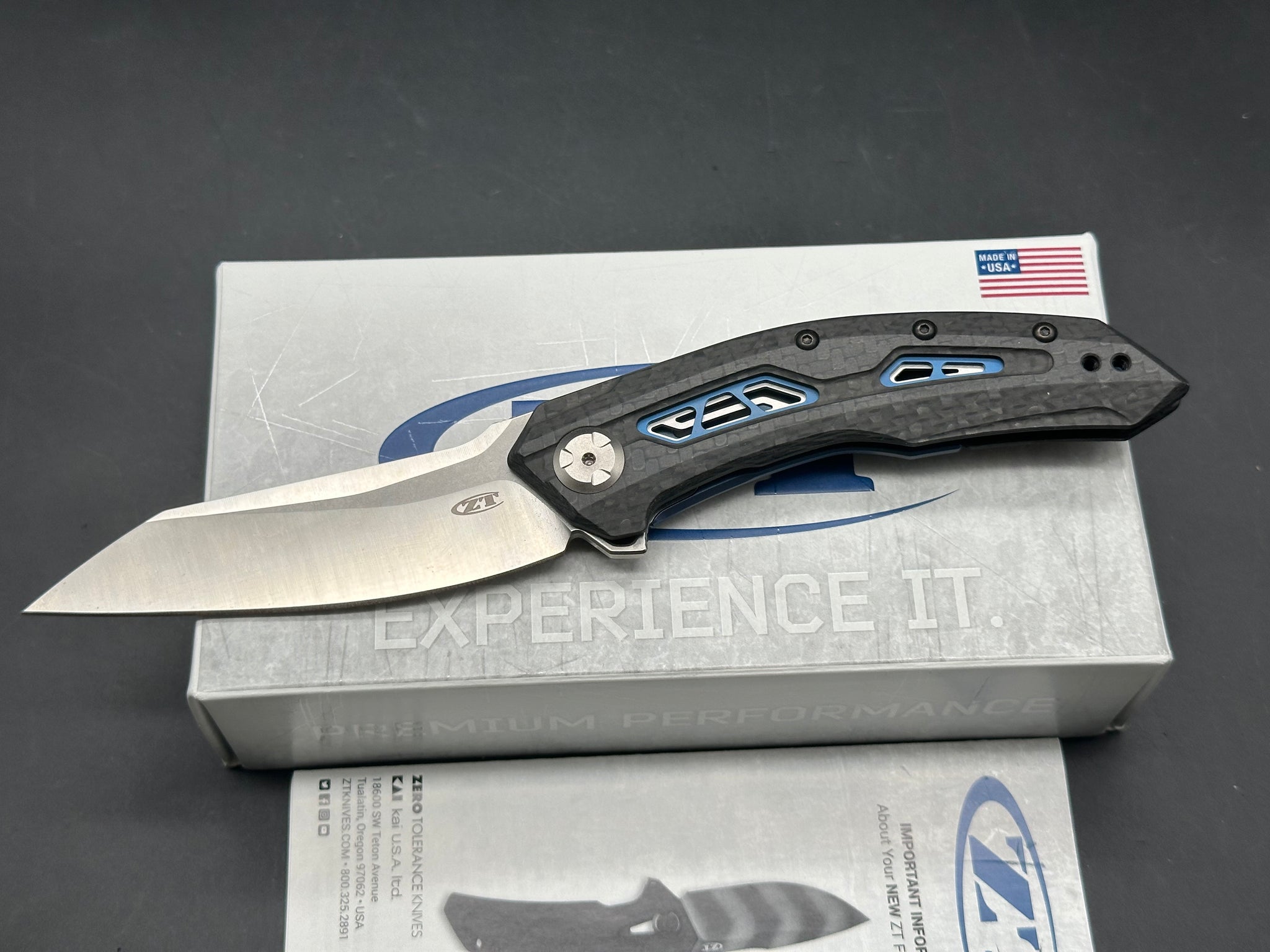Zero Tolerance 0762 TDS Frame Lock Knife Carbon Fiber (3.75" Satin)