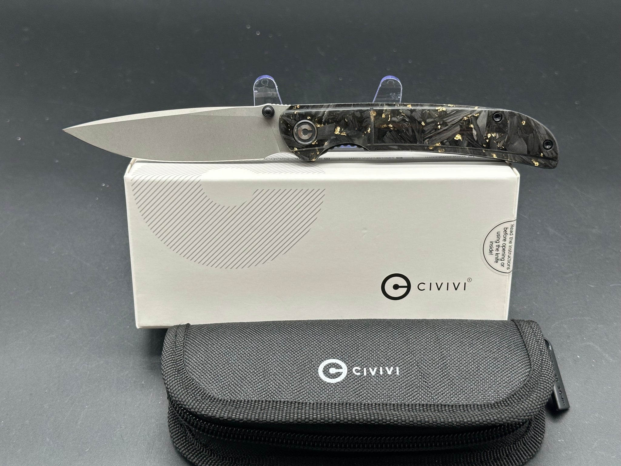 CIVIVI IMPERIUM FOLDING KNIFE SHREDDED CARBON FIBER HANDLE NITRO-V DRO