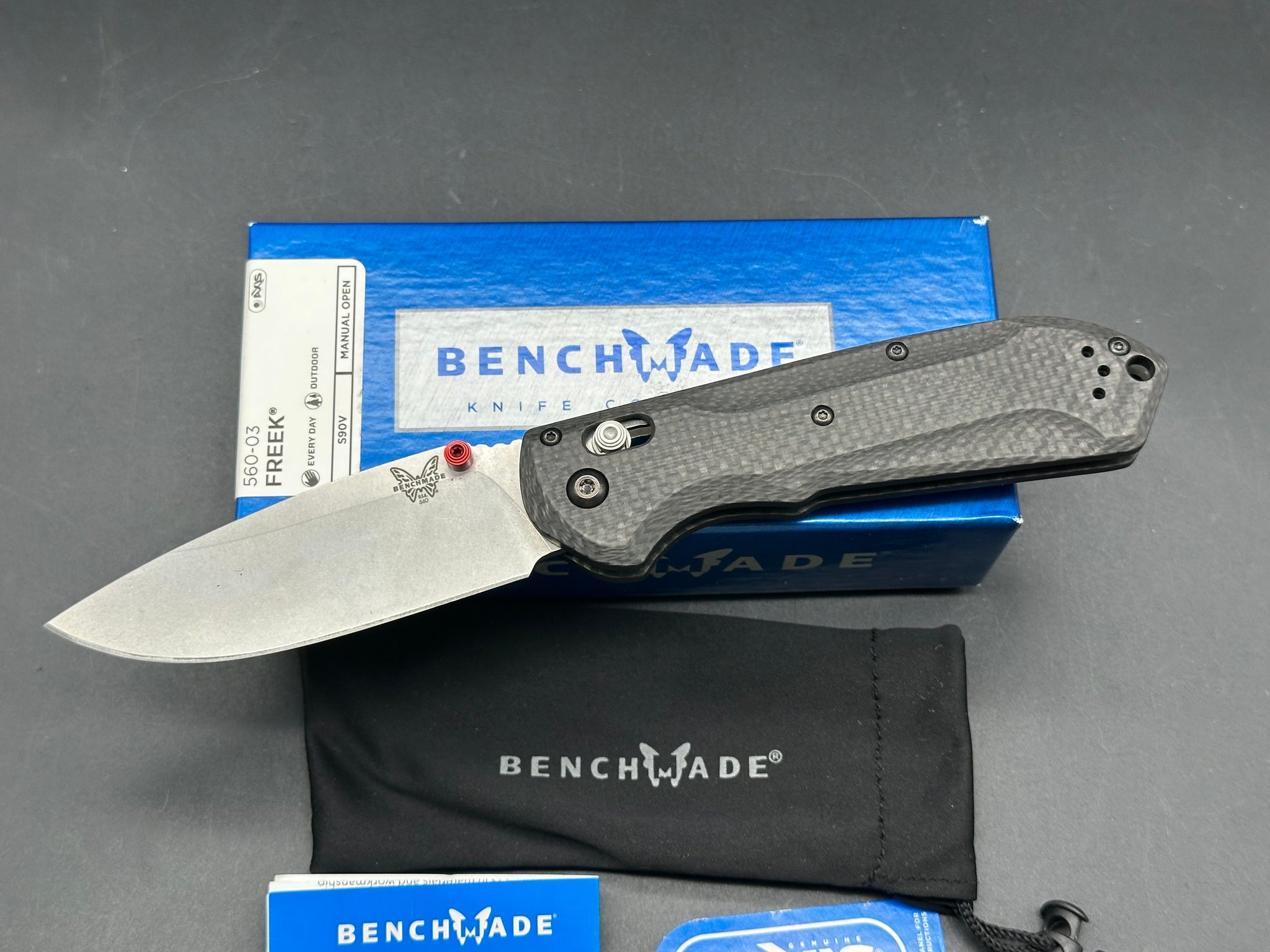 Benchmade Freek 560-03 AXIS Lock Folding Knife Carbon Fiber Black (3.6