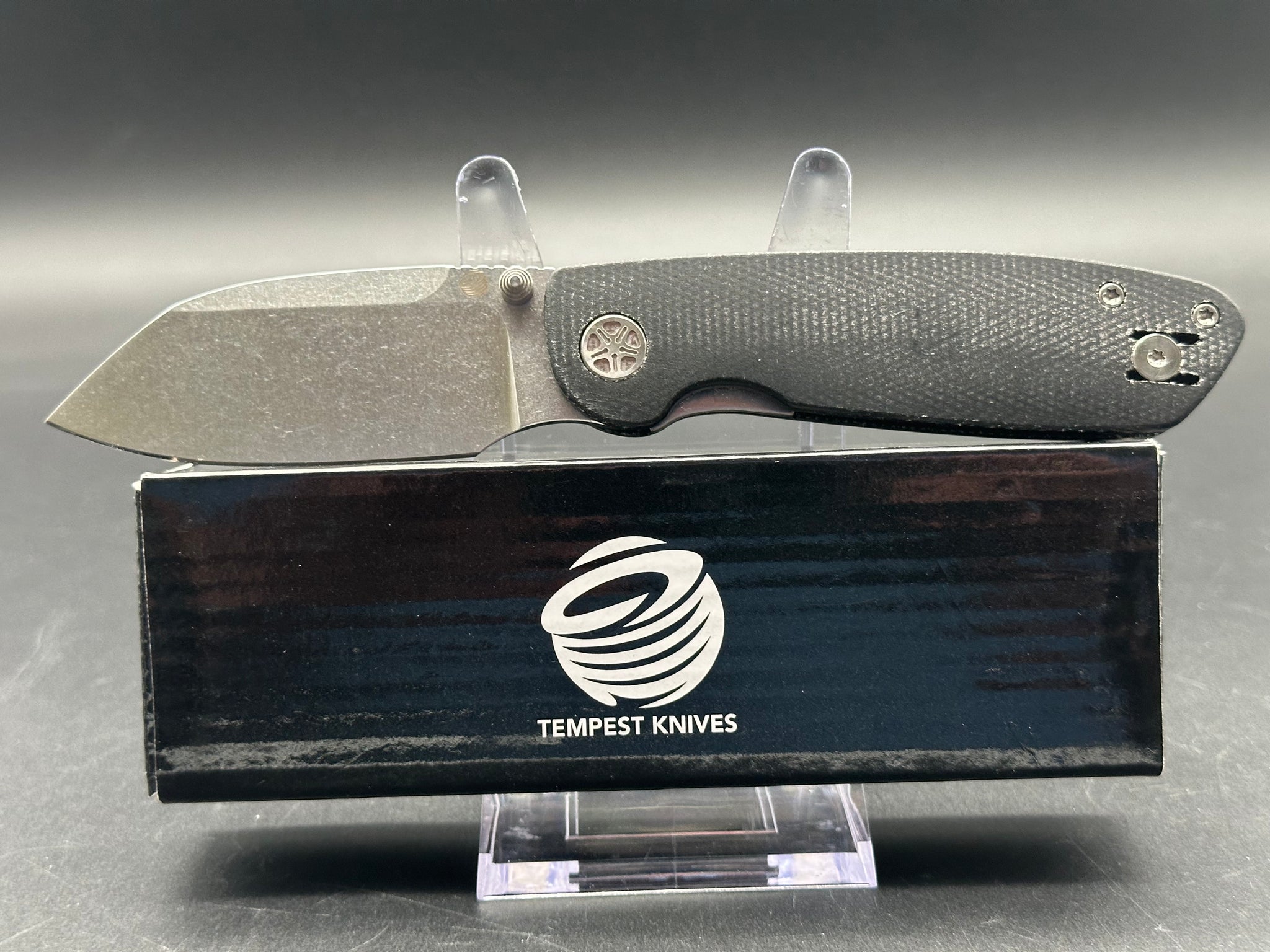 Tempest Microburst, 3" 14C28N Stonewash Blade with Black Micarta Handl