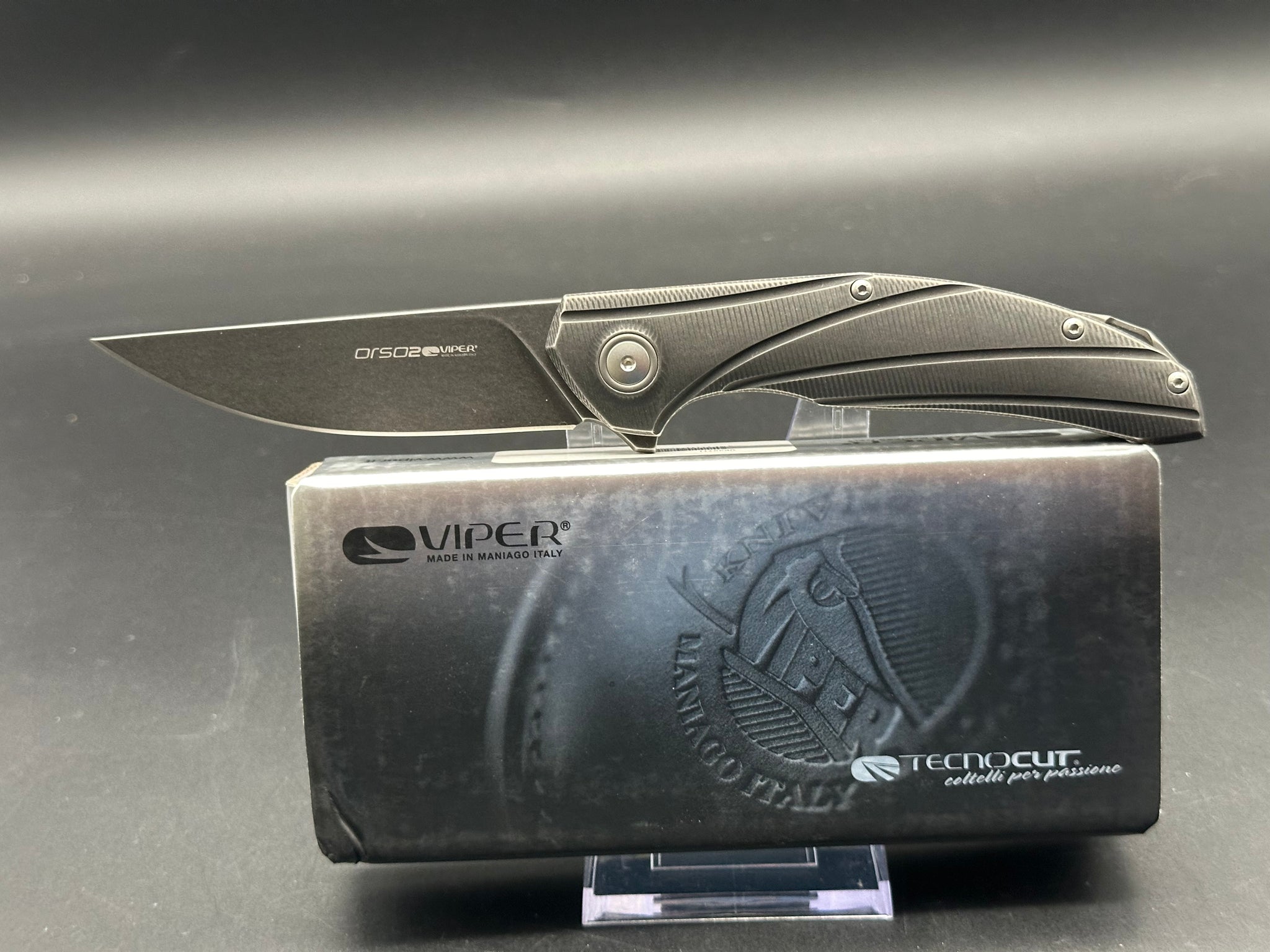 Viper Knives Anso Orso 2 Frame Lock Knife Titanium Black SW (3.4" Blac