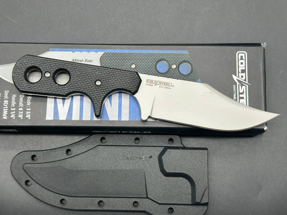 Cold Steel Mini Tac Bowie Neck Knife G-10 (3.625" Bead Blast)