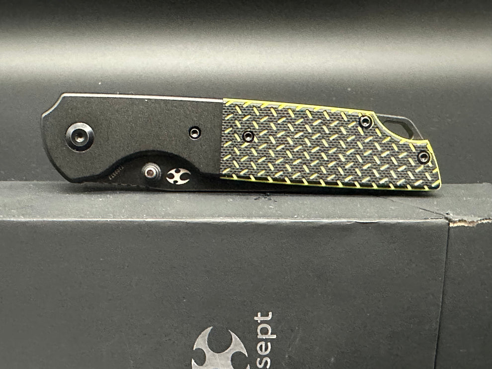Kansept Knives Warrior Tanto Liner Lock Knife Black/Green G-10 ...