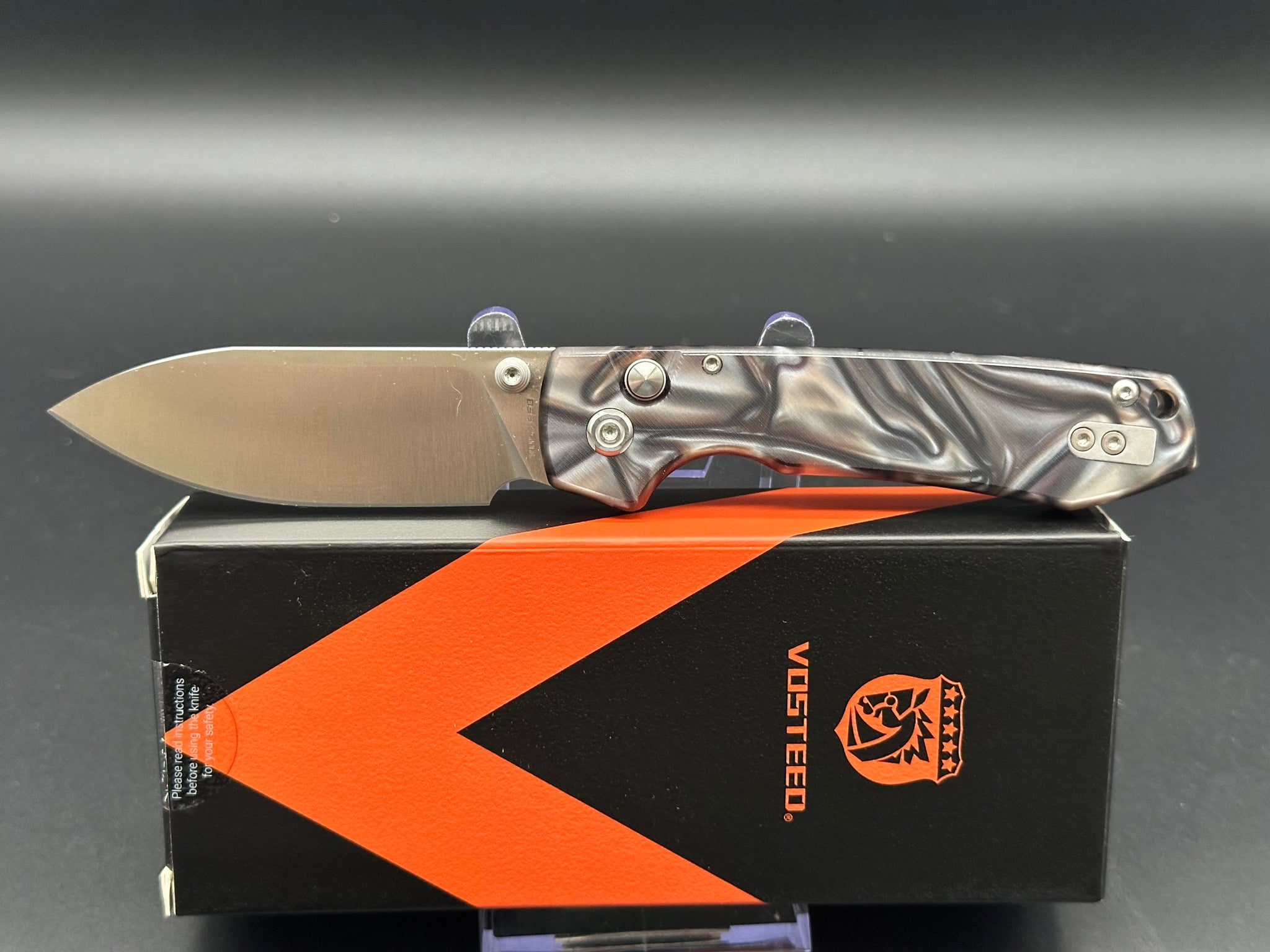 Vosteed Raccoon Folding Knife 3.25in Nitro-V Steel Raffir Noble Handle