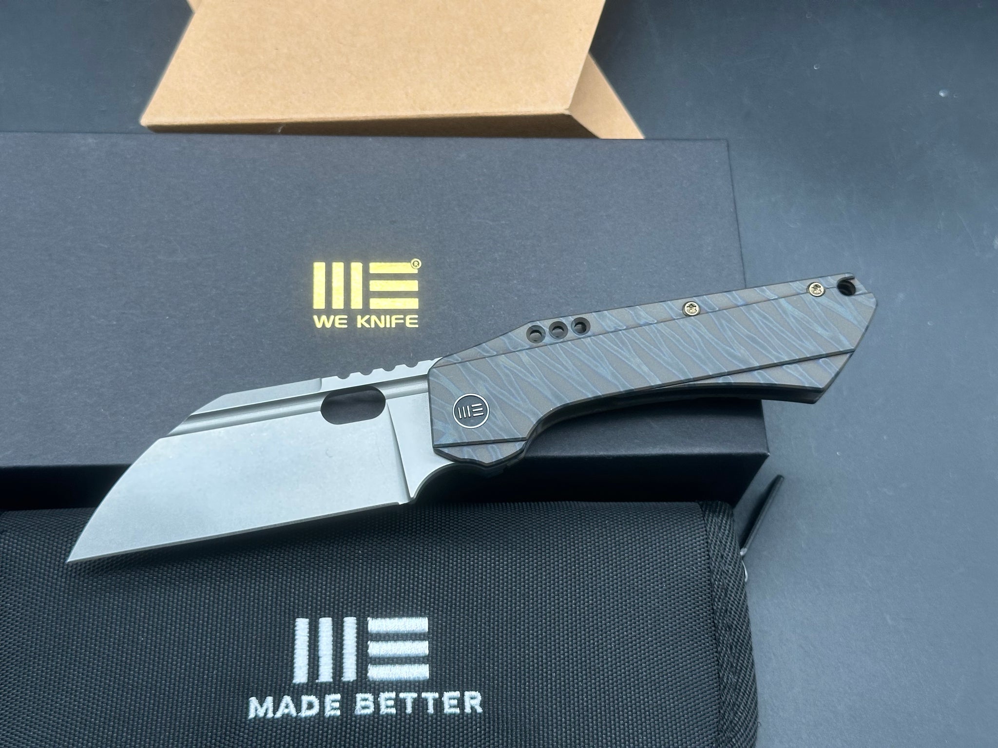 WE Knife Co. Roxi 3 Frame Lock Knife Tiger Stripe Titanium