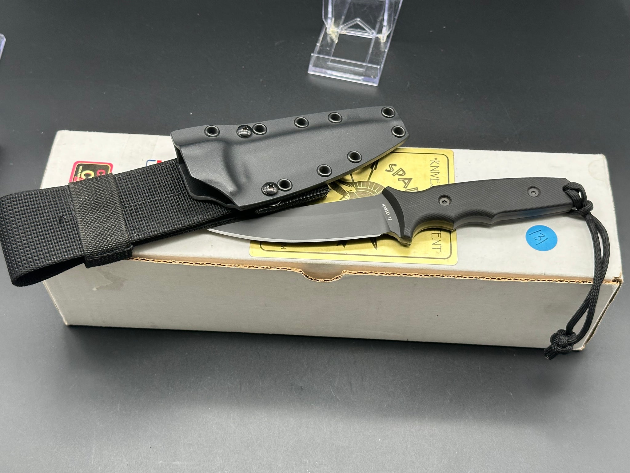 Spartan Harsey TT Tactical Trout Black S35VN Black Linen Micarta Fixed