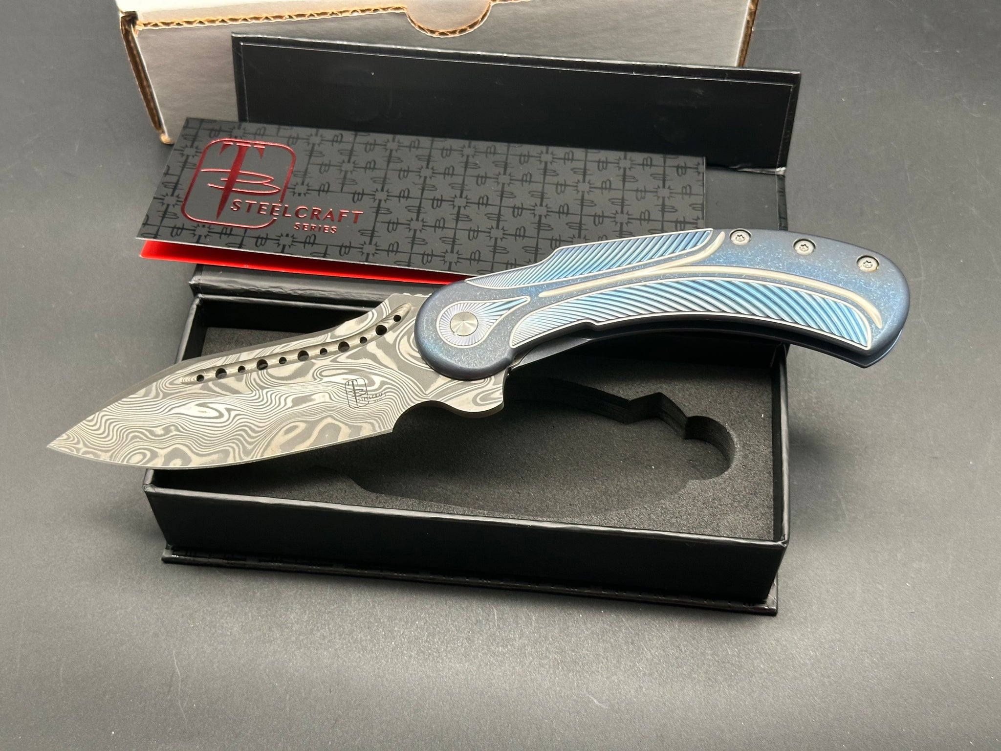 Begg knives Steelcraft Field Marshall Blue/Silver w/Thor Draupner Dama